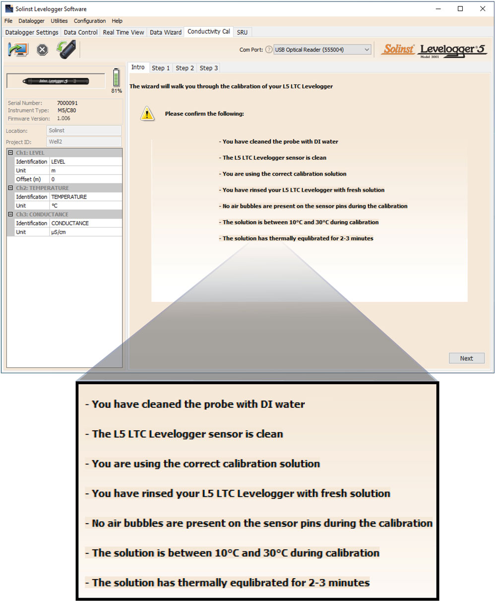 6 Calibración del LTC Levelogger
